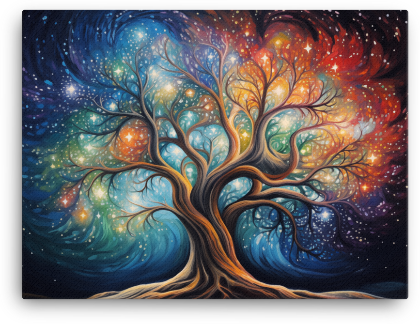 Celestial Tree of Harmony Canvas - Visual Funky