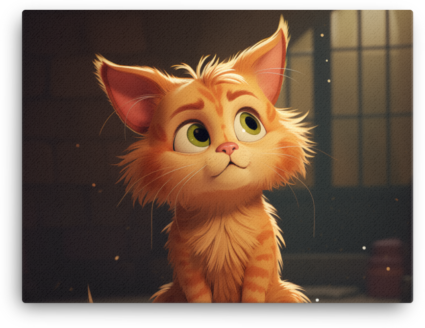 Curious Ginger Kitten Gazing Canvas - Visual Funky