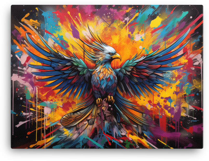 Explosion of Colors Eagle Canvas Wall Art - Visual Funky