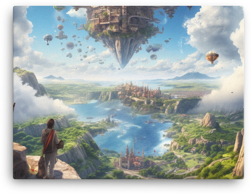 Floating Island Explorer Canvas - Visual Funky