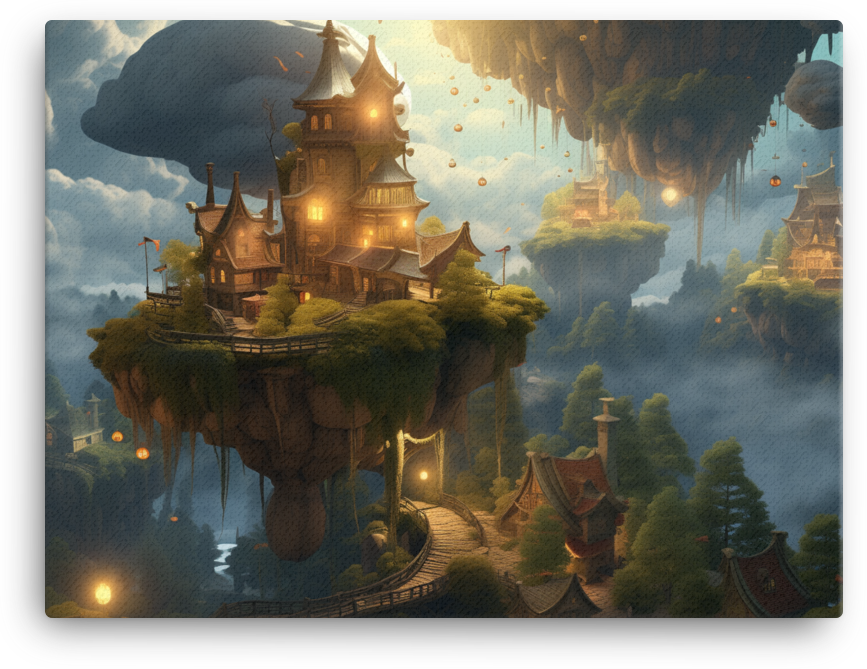 Floating Village Canvas - Visual Funky