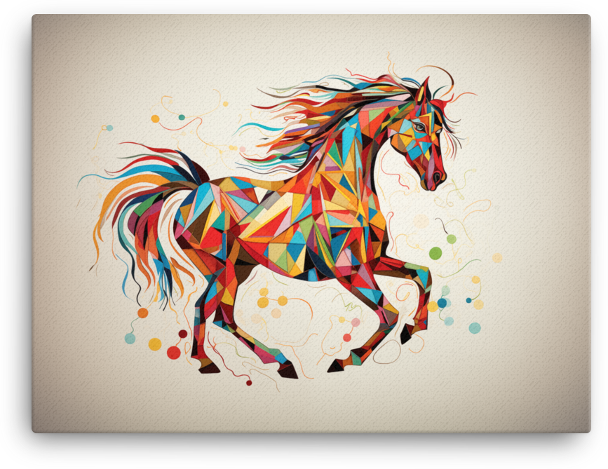 Geometric Splendor Horse Canvas Wall Art - Visual Funky