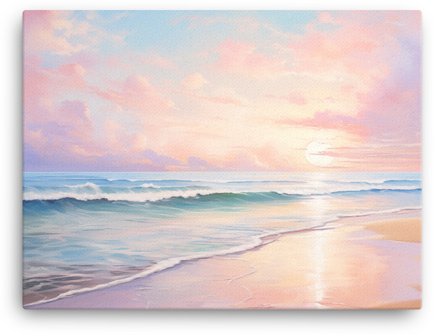Pastel Coastal Sunrise Canvas wall art - Visual Funky