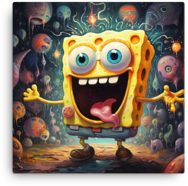 SpongeBob Vibrant Colors Canvas - Visual Funky
