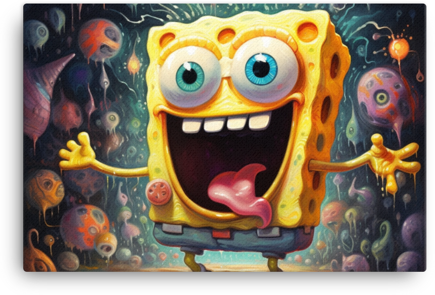 SpongeBob Vibrant Colors Canvas - Visual Funky