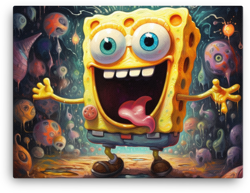 SpongeBob Vibrant Colors Canvas - Visual Funky