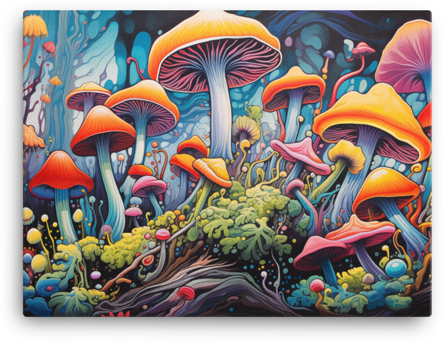 Surreal Mushroom Wonderland Canvas - Visual Funky
